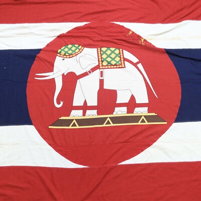 Vintage Rare Siam Navy Cotton Flag 9x6 Ft Big Huge Kingdom of Thailand ...