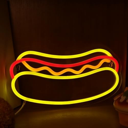 Hot Dogs Neon Sign for Wall Decor, Light up Delicious Food Hamburg LED ...