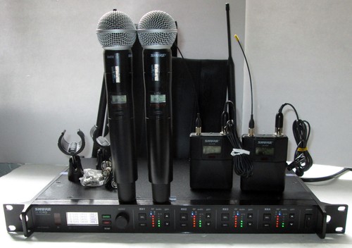 SHURE ULXD4Q-G50, 2 x ULXD2-G50 SM58, 2 x ULXD1-G50 MX150B/C Wireless ...