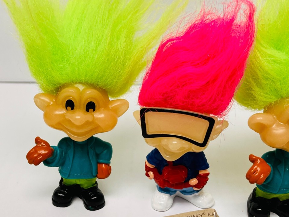 Vintage 1990s Burger King Kids Club Glow in the Dark Troll Doll set of ...