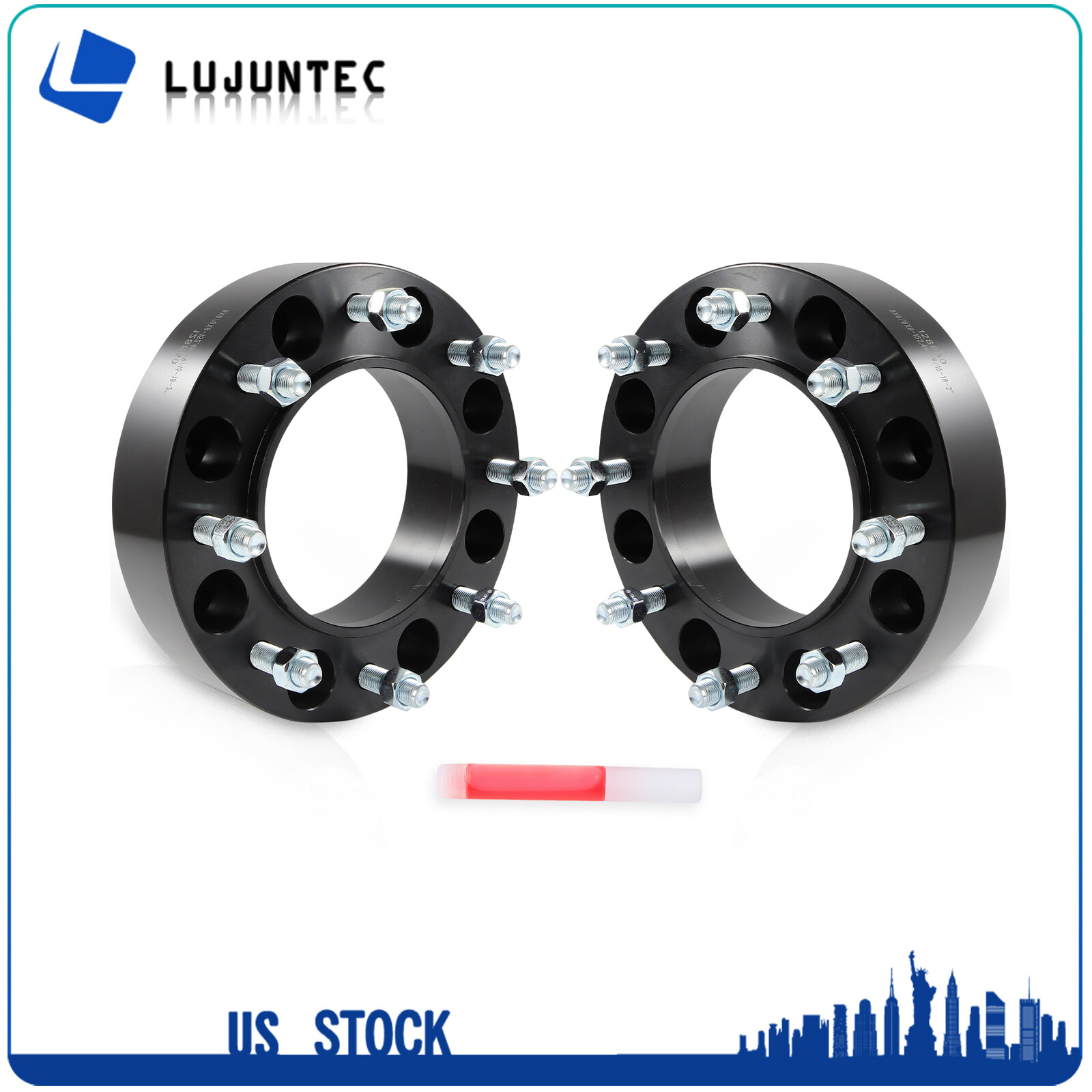 (2) 2" 8x8" Skid Steer Wheel Spacers 9/16x18 6" For 8 Lug Bobcat Case ...