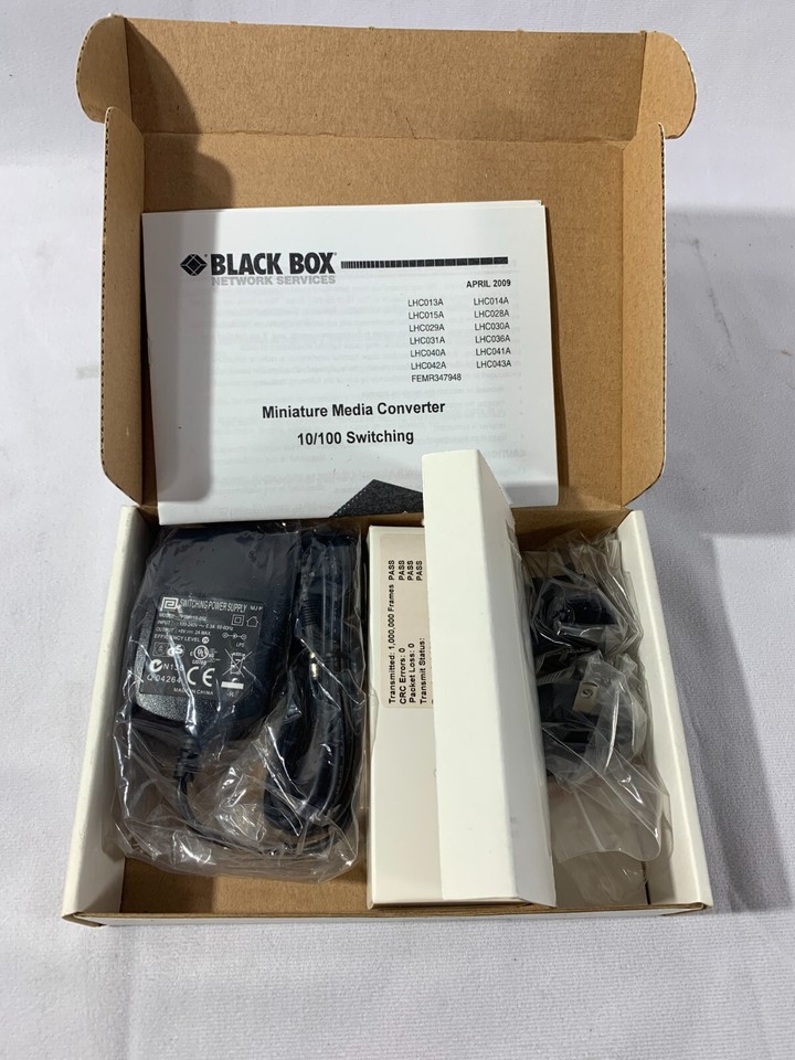 NEW Black Box Power Adapter LHC013A Mini Media Converter 10/100 ...