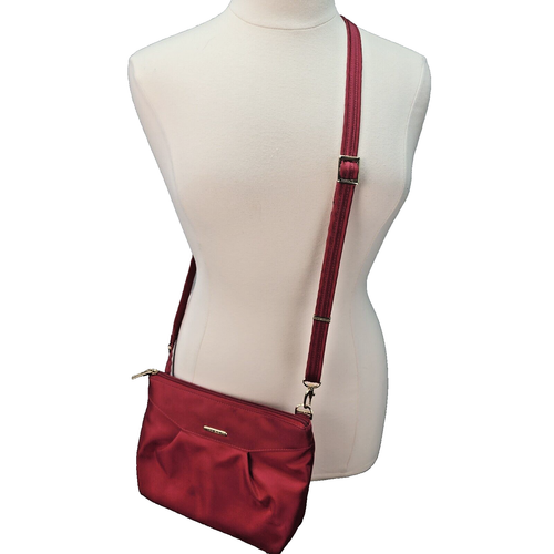 Travelon Purse 10x7 Crossbody Burgundy Nylon Travel Vacation Roomy ...