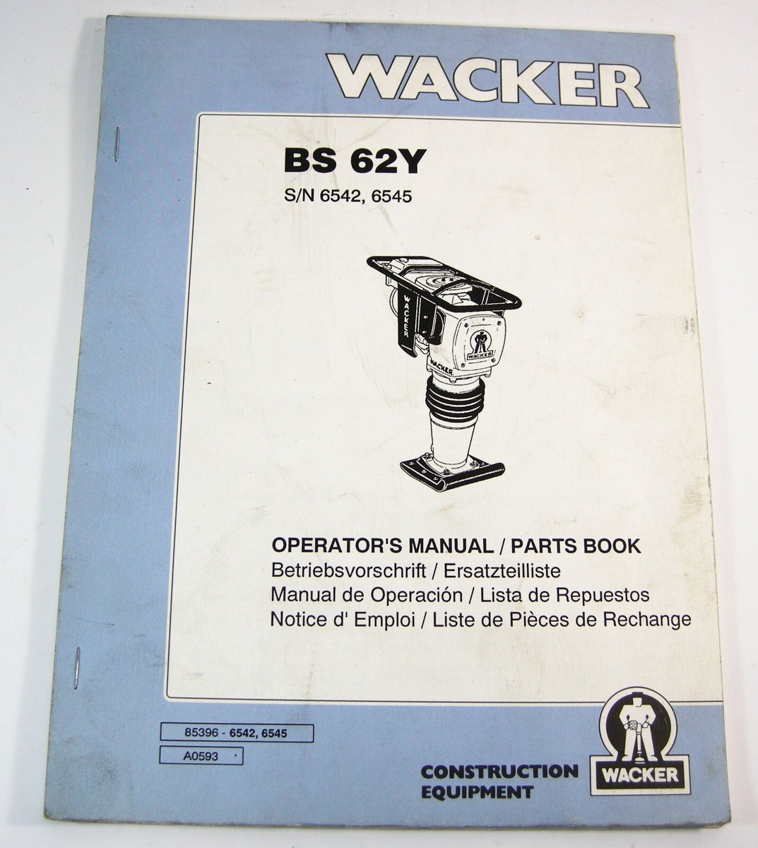 Wacker Tamper Parts List Wacker Neuson ET18 Tracked Excavator Spare