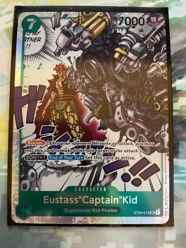One Piece Card Game Eustass Captain Kid ST02-013 SR Super Rare Foil NM ...