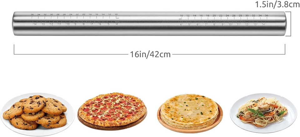 16 ''Adjustable Rolling Pin with Thickness Rings for Baking -Non Stick ...