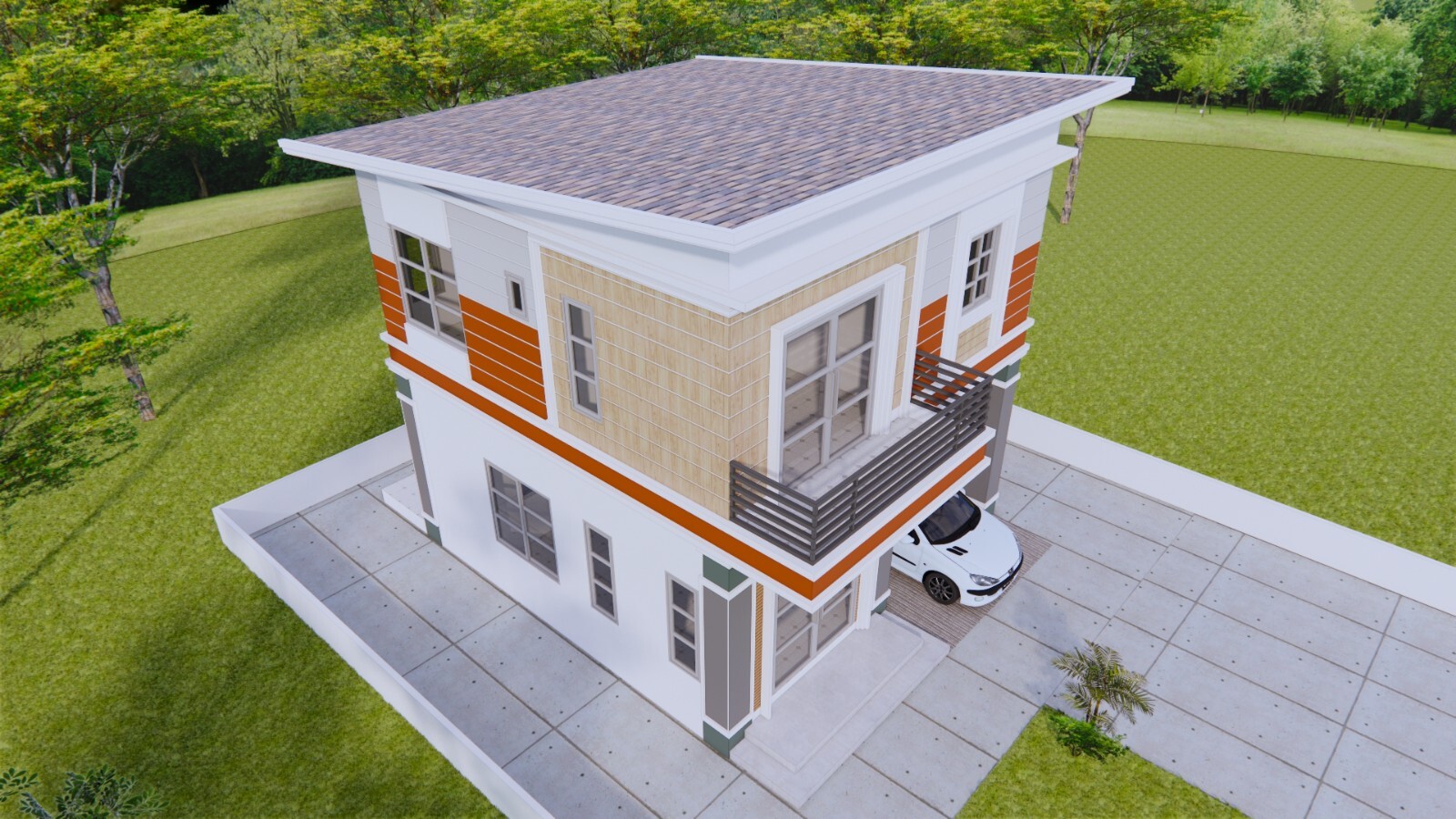 23x23 Feet House Plan 7x7 Meter 3 Bed 3 Bath Shed Roof PDF Plan (A4 ...