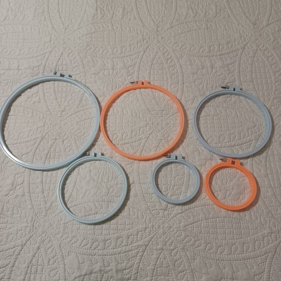 LOT OF 6 VARIOUS BRANDS AND SIZES EMBROIDERY HOOPS AND FRAMES | eBay