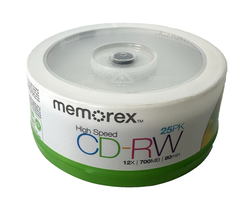 Memorex 25 Pack Ultra High-Speed CD-RW Rewritable 12X - 700MB - 80 Min ...