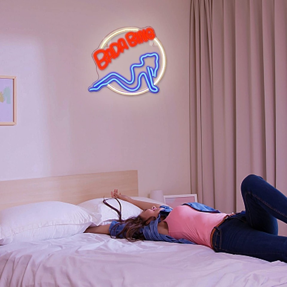 Large Bada Bing Neon Sign Dimmable Bistro Vintage Neon Sign Man Cave ...