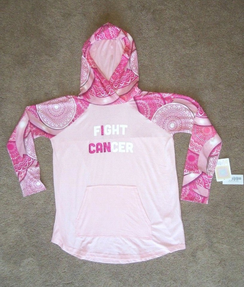 LuLaRoe Amber Small Medium ~ Fight Cancer PINK MEDALLION ~ BCA Hoodie ...
