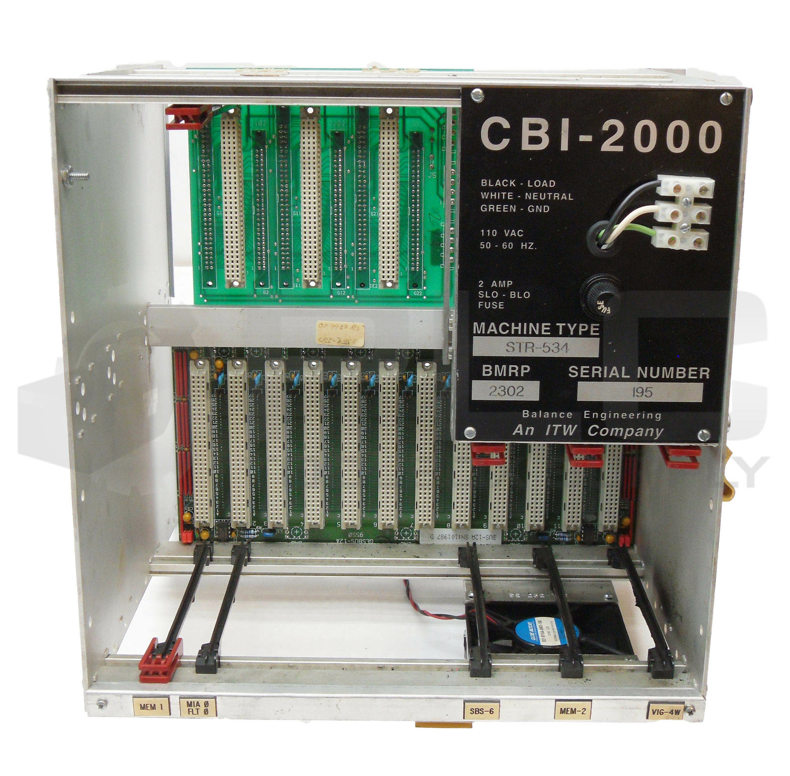 BALANCE ENGINEERING CBI-2000 CONTROLLER SLOCK RACK W/MAP130-4001 POWER ...