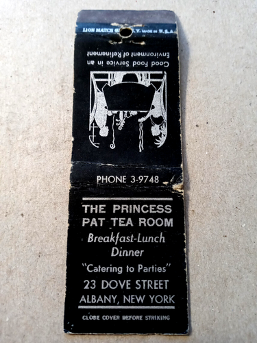 Vintage Matchbook: The Princess Pat Tea Room, Albany, NY | eBay