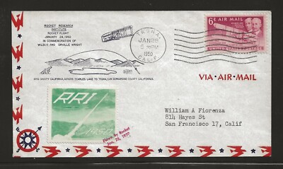 1950 US rocket mail cover RRI Wilbur and Orville Wright rocket 2 - EZ ...