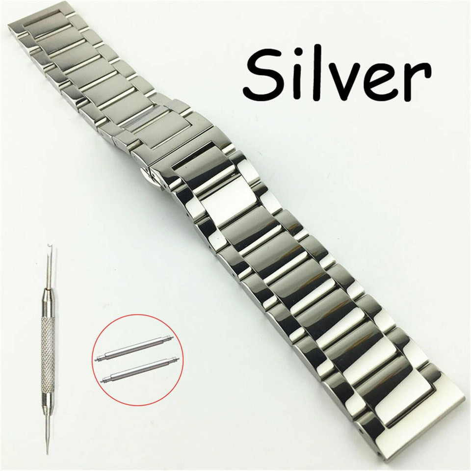 16 18 20 21 22mm 23 24 26mm Glossy Matte Stainless Steel Watch Band ...