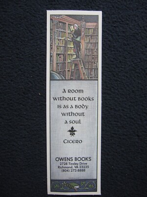 Owens Books Bookmark - Includes Shipping! Richmond VA | eBay