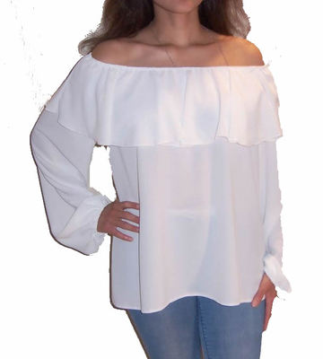 JOHN ZACK OFF THE SHOULDER IVORY GYPSY TOP | eBay UK