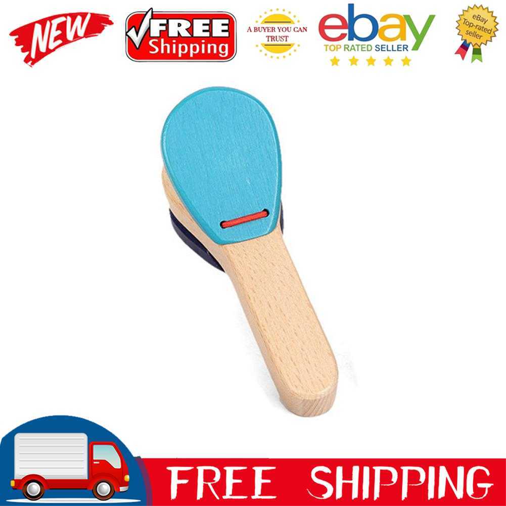 Wooden Castanet Clapper Orff Clapping Board for Kids Children Toy (Blue ...