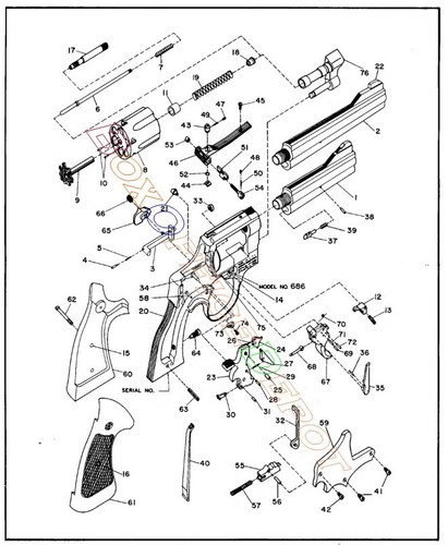 Smith & Wesson 357 Combat Magnum Revolver Model 686 w/Text - 4 Page ...
