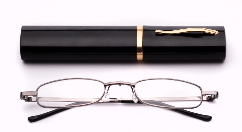 Pen Holder Grey Framed Pocket Reading Glasses with Clip on Case 3 ...