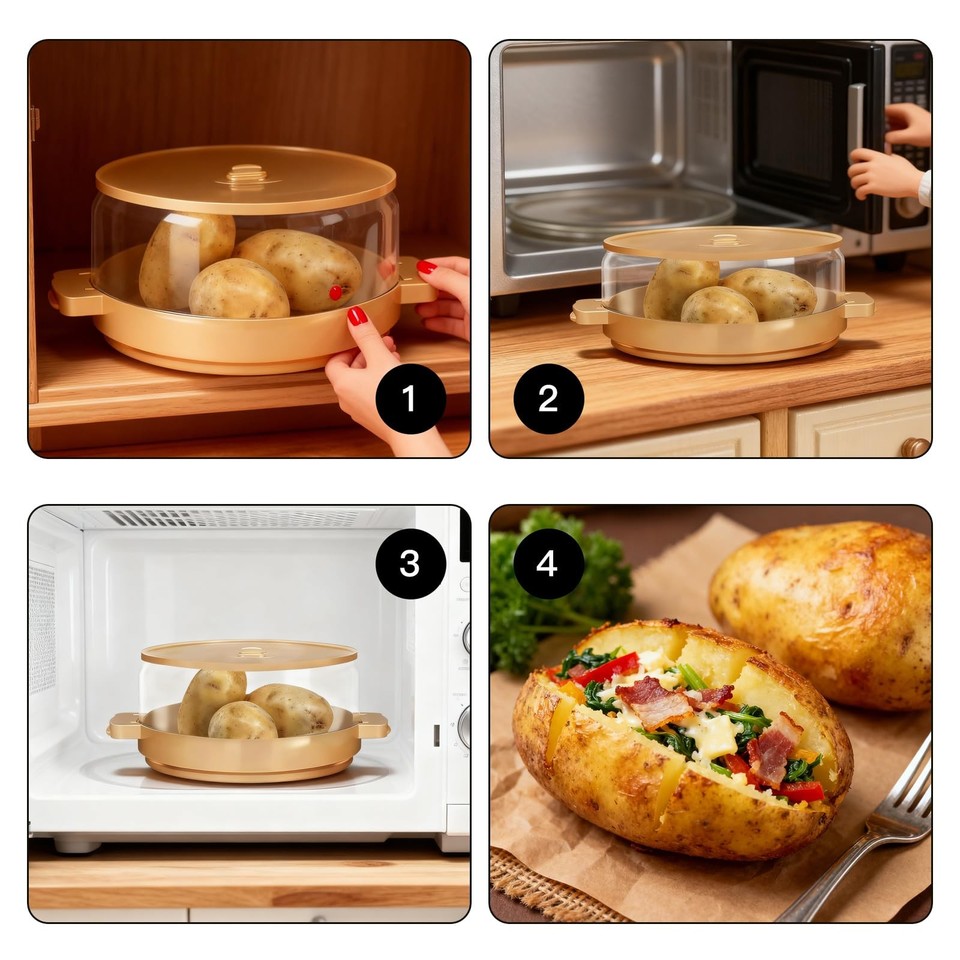 Microwave Potato Cooker & Steamer,Perfect for Baked Potatoes,Microwave ...
