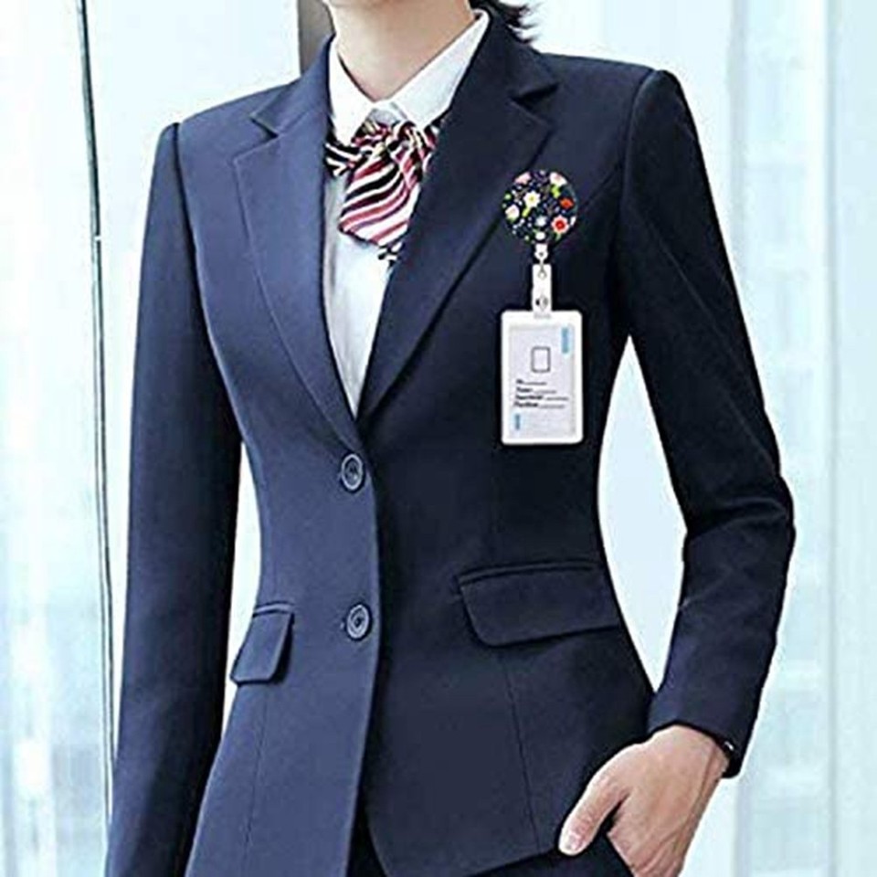 3PCS Badge Reels Retractable Flower Badge Holder with Clip Id Name ...