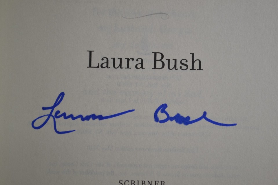 Laura Bush Autographed Spoken From The Heart Hardcover Book w/COA ...