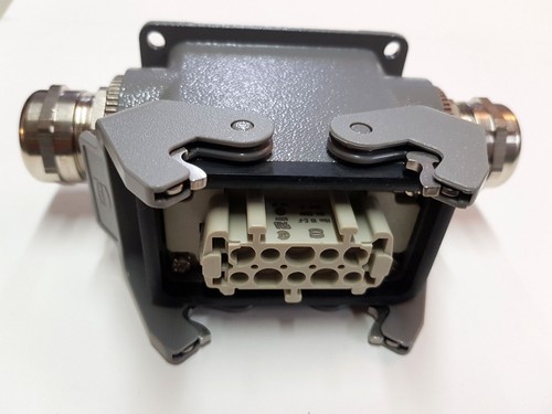 Harting Han 10B-asg2-QB-M32 19300100272 & Han 10E-F 10-pin 16A 500V ...