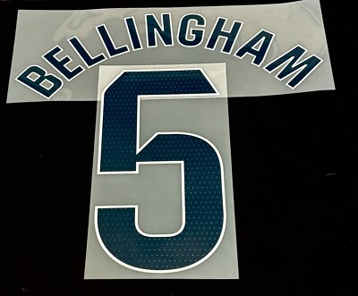 Official Real Madrid Bellingham 5 2024/25 Football Name/Number Set Away ...