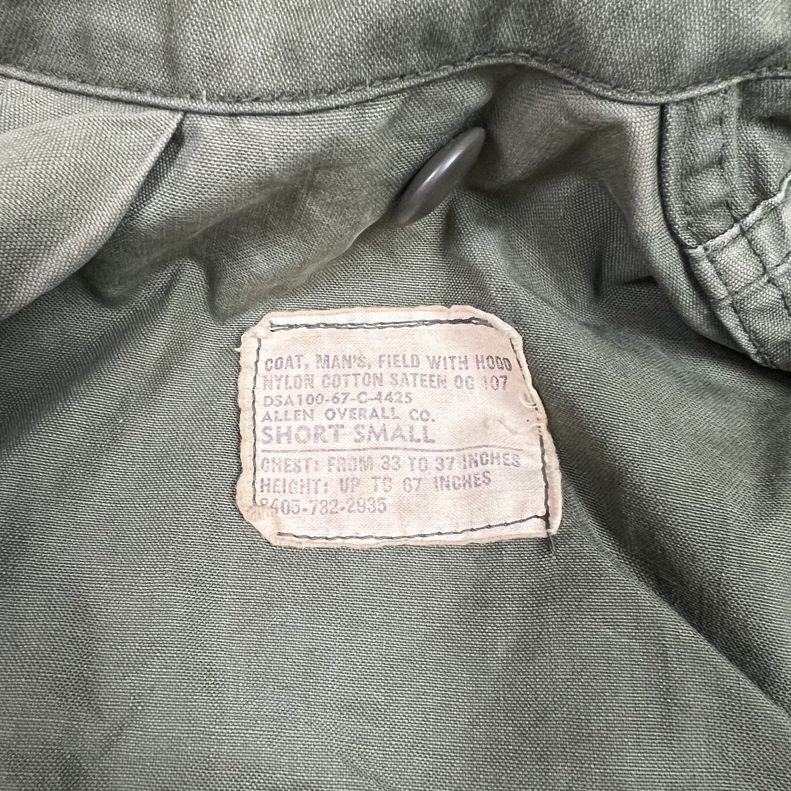 Vintage 60's US Military Field Jacket Coat M-65 OG-10… - Gem