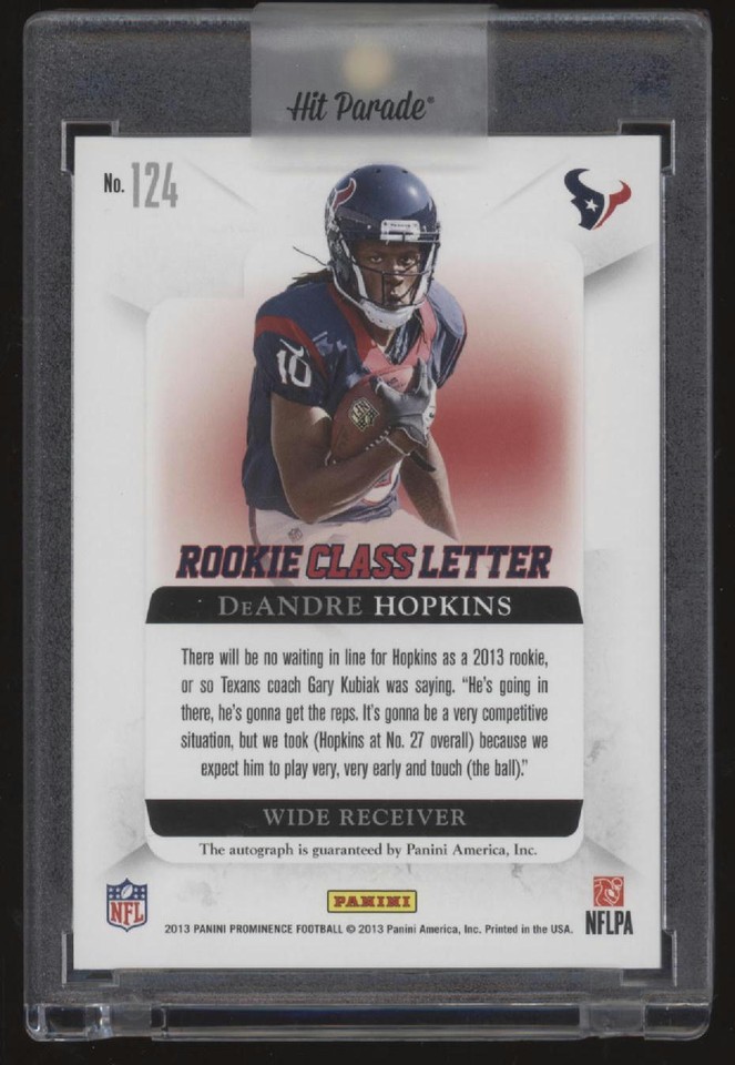 DeAndre Hopkins 2013 Panini Prominence #124 Rookie Class Letter ...