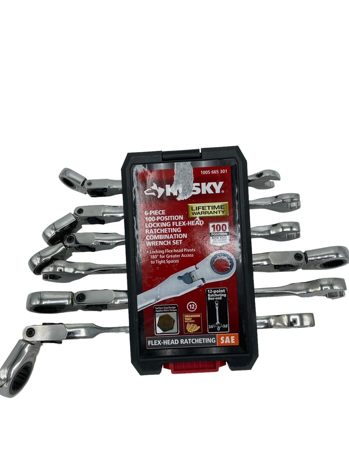 Husky 6 Piece 100 Position Locking Flex-Head Ratcheting Set 1005 665 ...