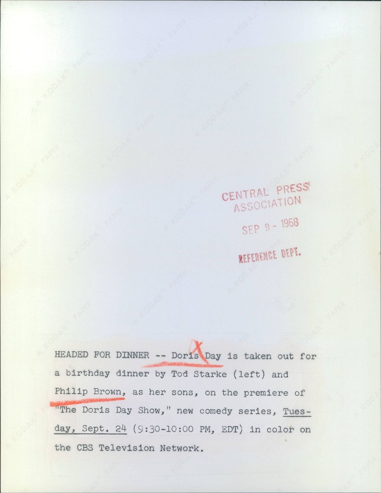 1968 Press Photo Todd Starke, Doris Day, Philip Brown in "The Doris Day ...