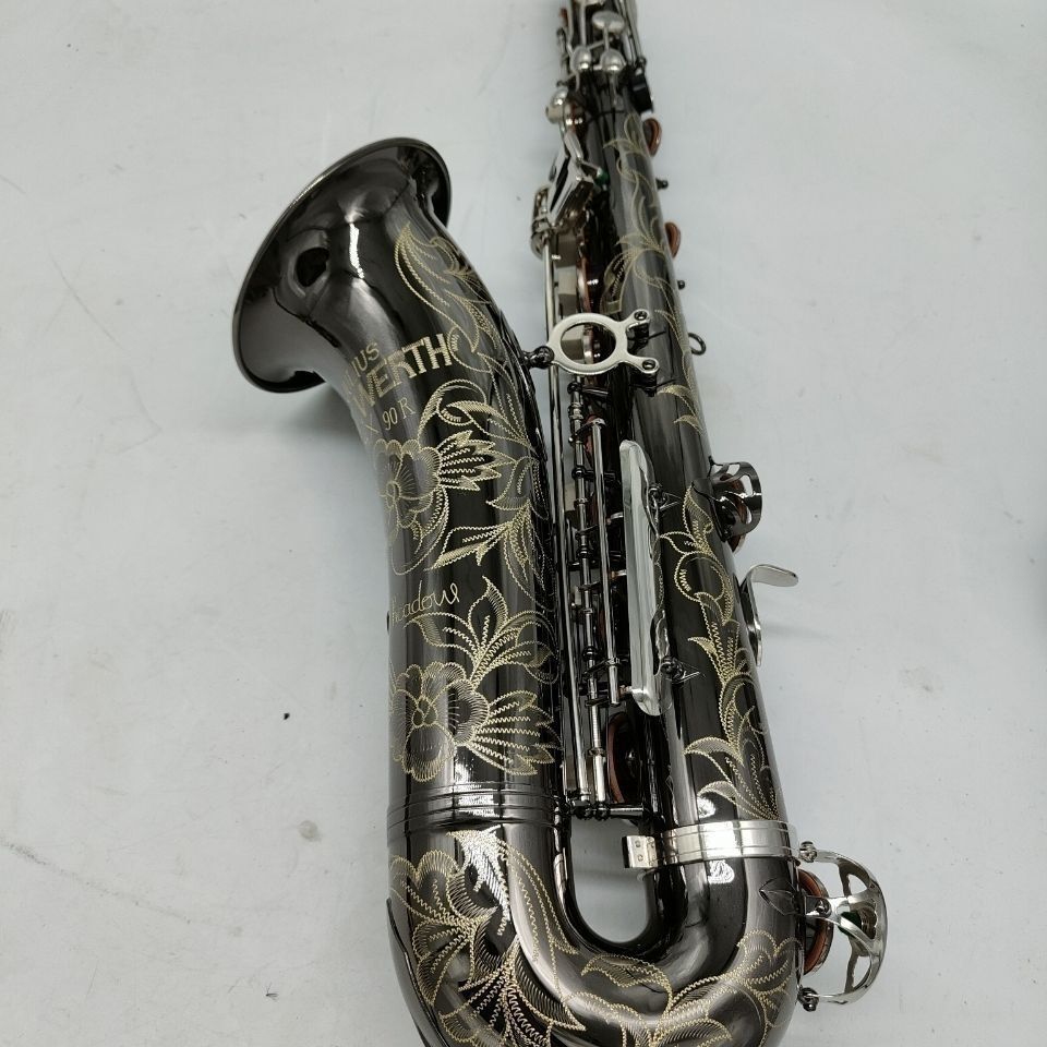 High Quality Tenor Saxophone with B-flat Black Nickel Hand Carved ...
