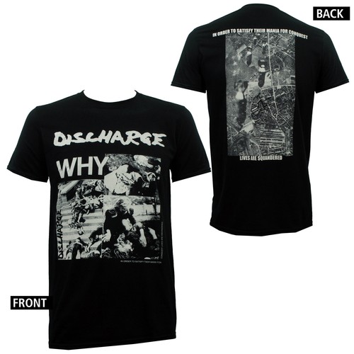 Authentic DISCHARGE Band Why? Album Cover Slim Fit T-Shirt S M L XL 2XL ...