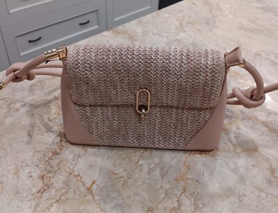 Beautiful Tan Leather Miztique Hand Bag with Gold Accents and Strap ...