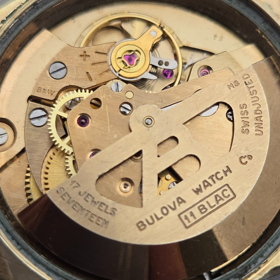 Vintage BULOVA Clipper "F" men's automatic watch Art case Snowflake ...