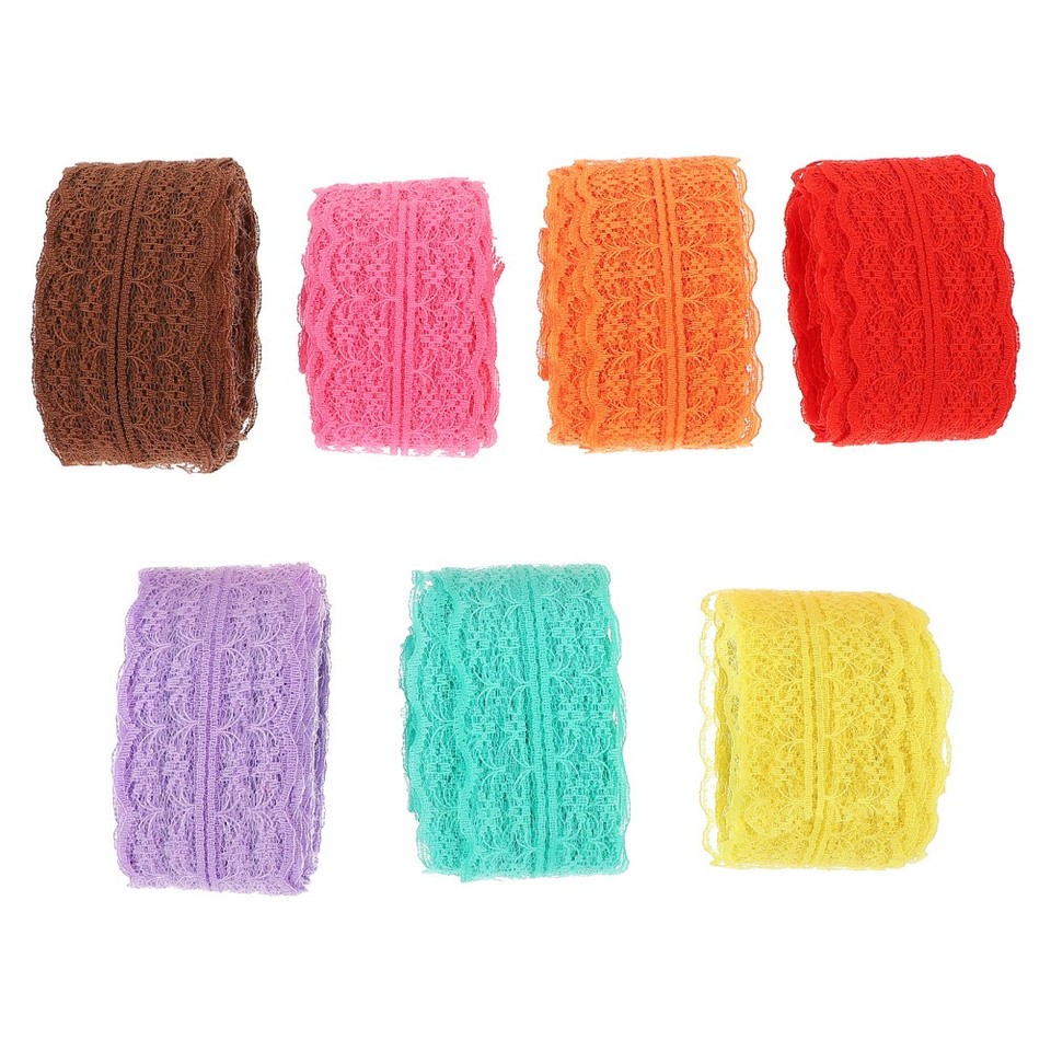 7 Rolls Manual Lace Trim Hollow Out Clothing Underwear Decorative DIY ...