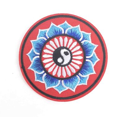 Patch ying yang embroidered iron on backpack karate tai chi martial ...