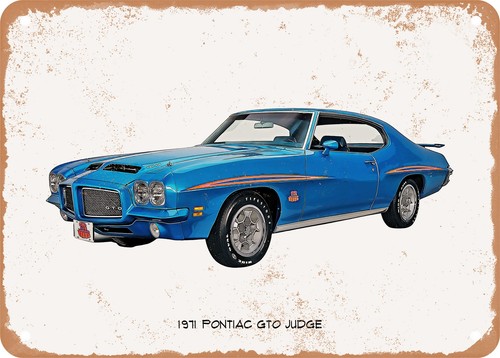 Classic Car Art - 1971 Pontiac GTO Judge Oil Painting - Rusty Look ...