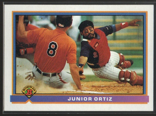 Junior Ortiz 1991 Bowman #328 Minnesota Twins (Cal Ripken Jr. Sliding ...