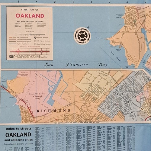 Oakland & Adjacent Cities Street Map Paper Highway Travel Road Guide ...