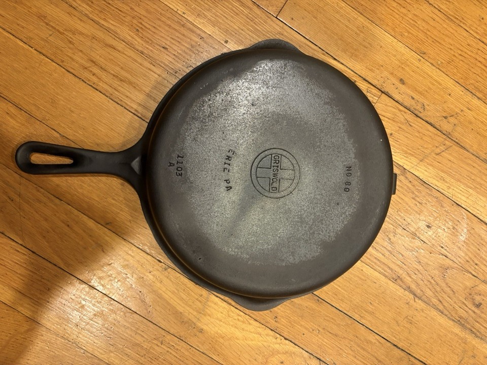 Griswold Cast Iron Double Skillet 80 Hinged Top, SBL, 1103A, Erie Pa ...