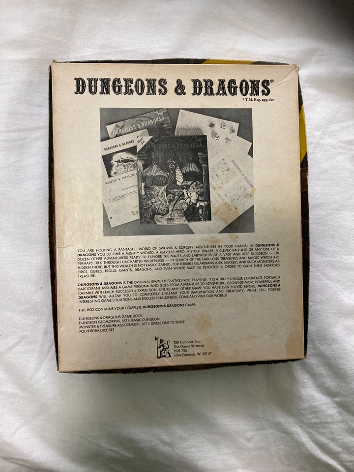 1979 Dungeons & Dragons Basic Set TM Applied For DICE HOLMES EDITION ...