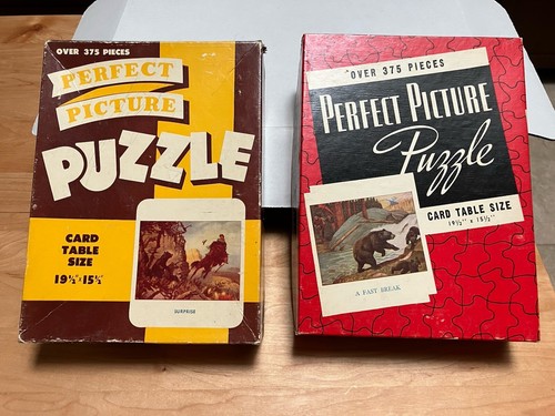 Pair of Vintage 1940's Perfect Picture Puzzle " Surprise & A Fast Break ...