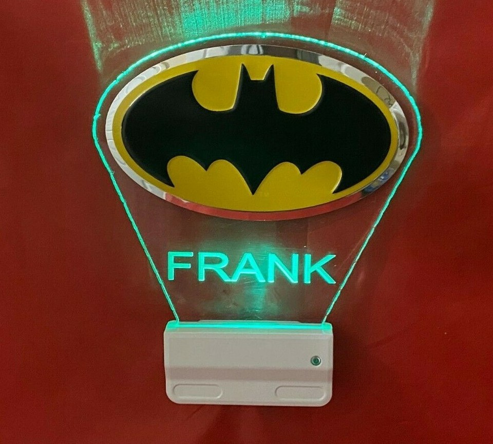 Batman Superheroes Night Light Personalized LED Plug In With Dusk to ...