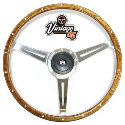 Vw T2 T3/25 T4 Wood Rim Steering Wheel 17" Light Polished Camper Van ...