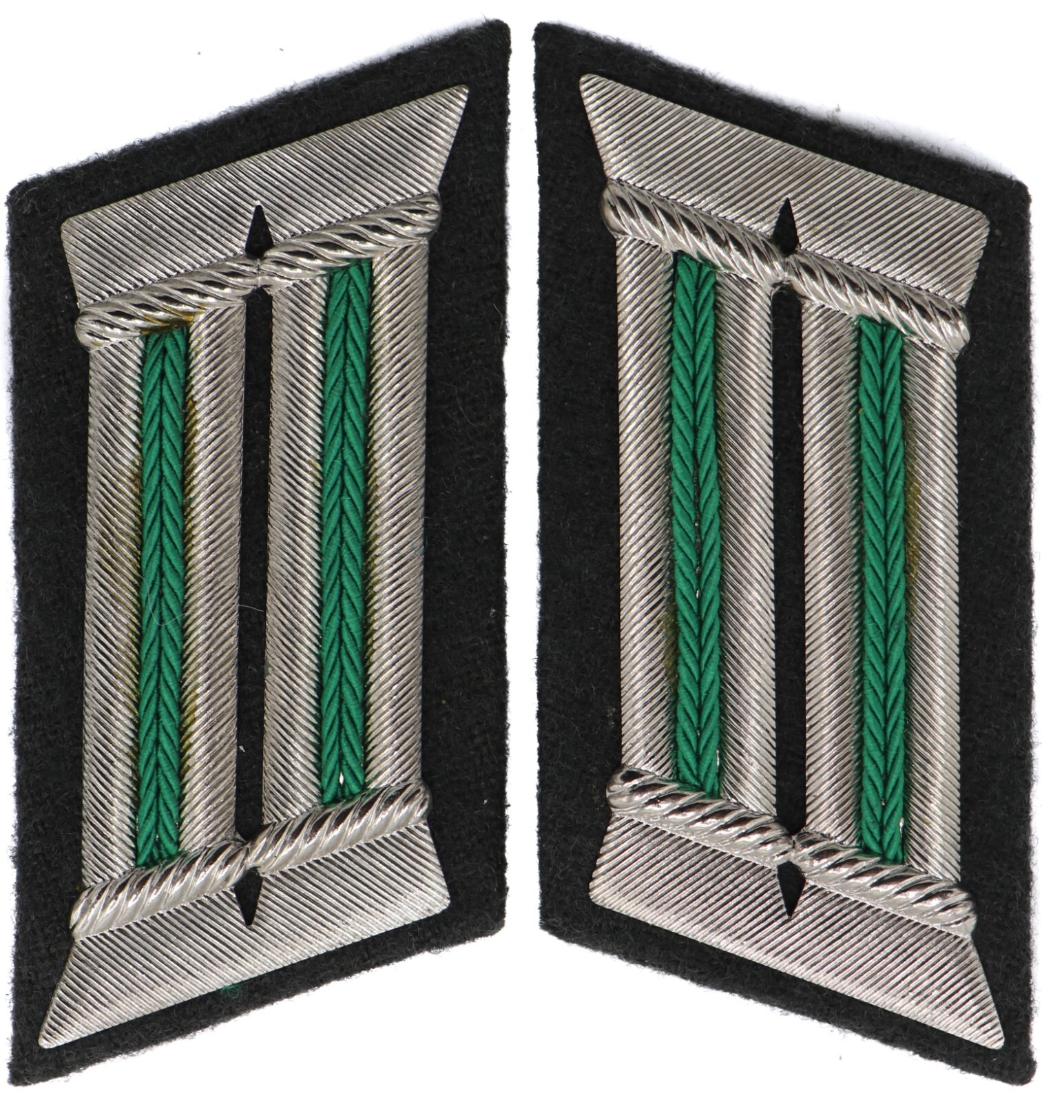 Authentic East German NCO Officer Border Guard Collar Tab Green Piping ...