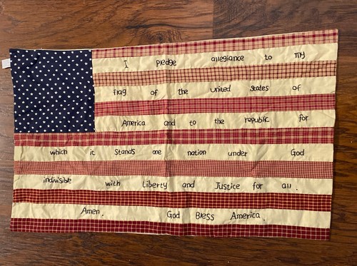 Pledge Of Allegiance American Flag Cloth Wall Hanging -See Description ...