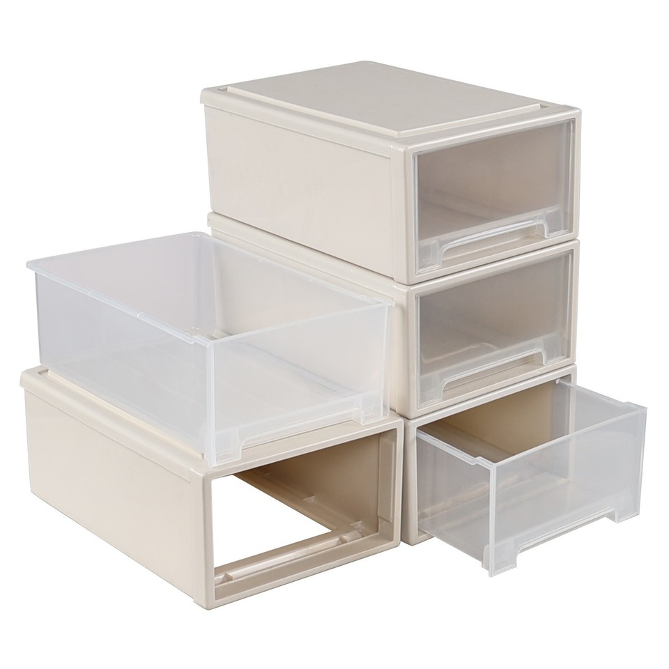 12 Qt. Plastic Stackable Storage Drawer Small Drawer-type Desk ...